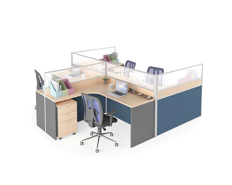 Partition Workstation Concept L [4 Pax] – Lian Star Furniture & Bedding