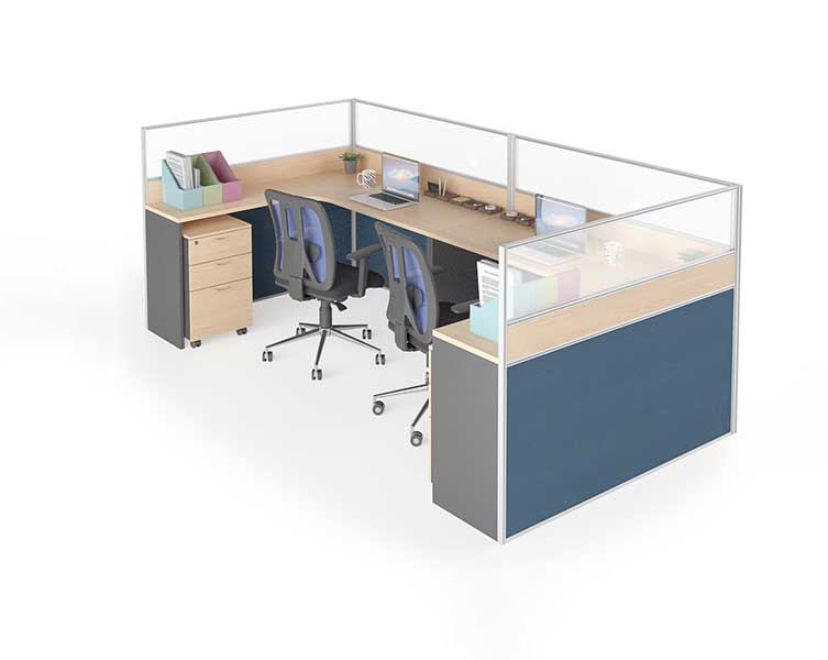 Partition Workstation Concept F [2 Pax] – Lian Star Furniture & Bedding